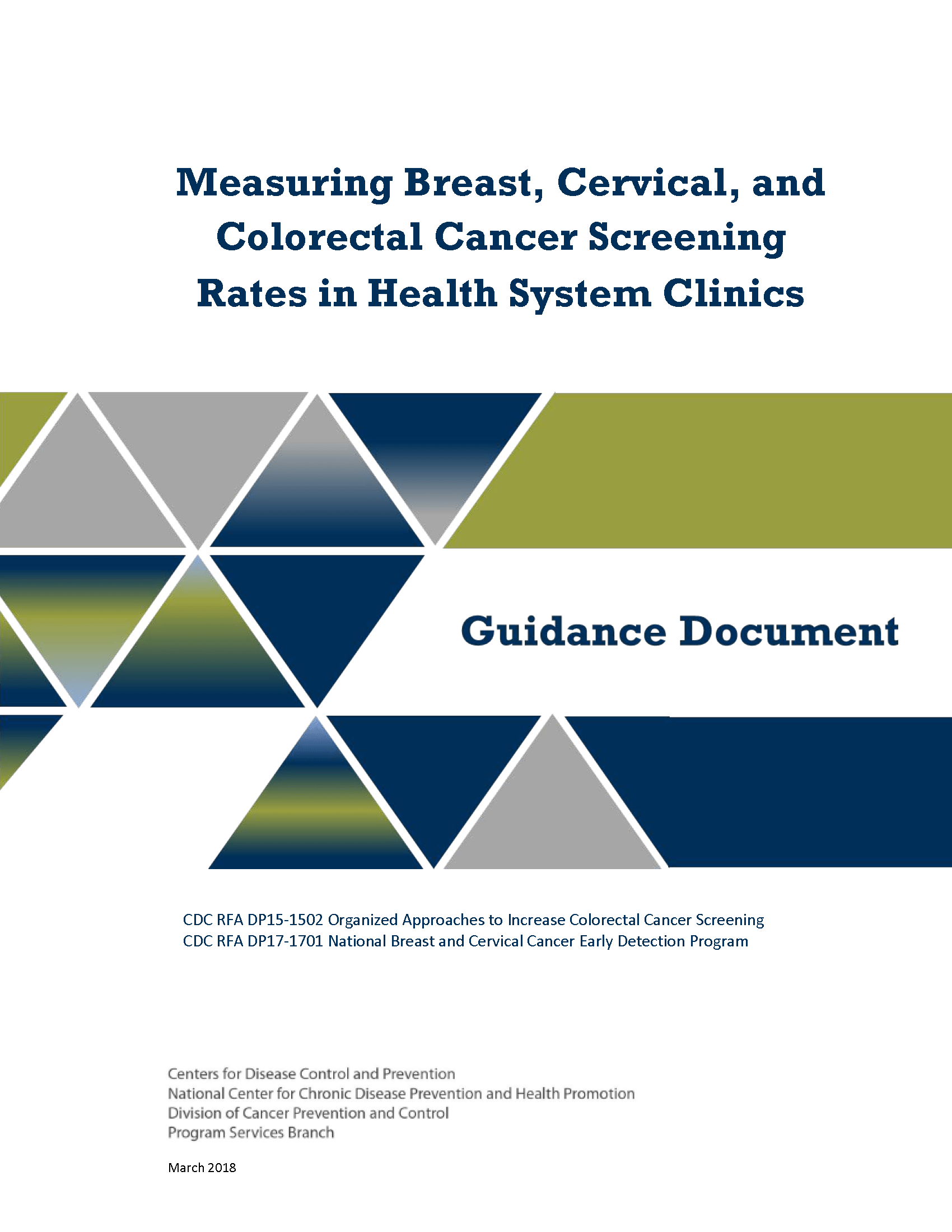 Guide for Measuring Cancer Screening Rates in Health System Clinics ...