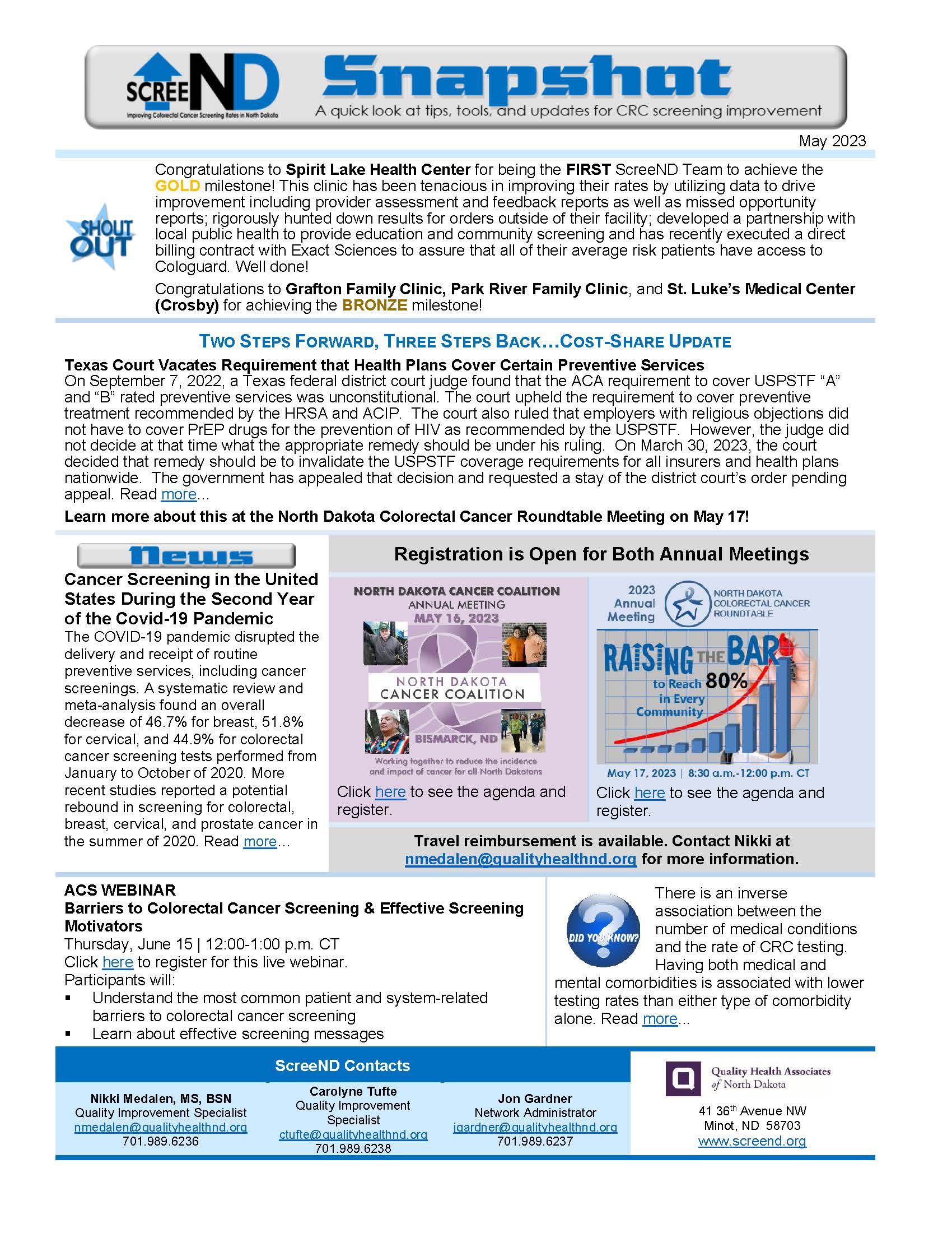 May 2023 | Snapshot – CRC ScreeND